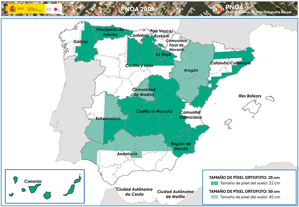 Fotogramas PNOA - Plan Nacional de Ortofotografía Aérea