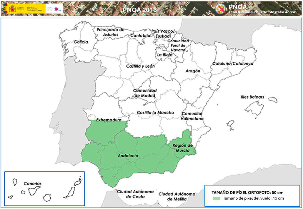 Fotogramas PNOA - Plan Nacional de Ortofotografía Aérea