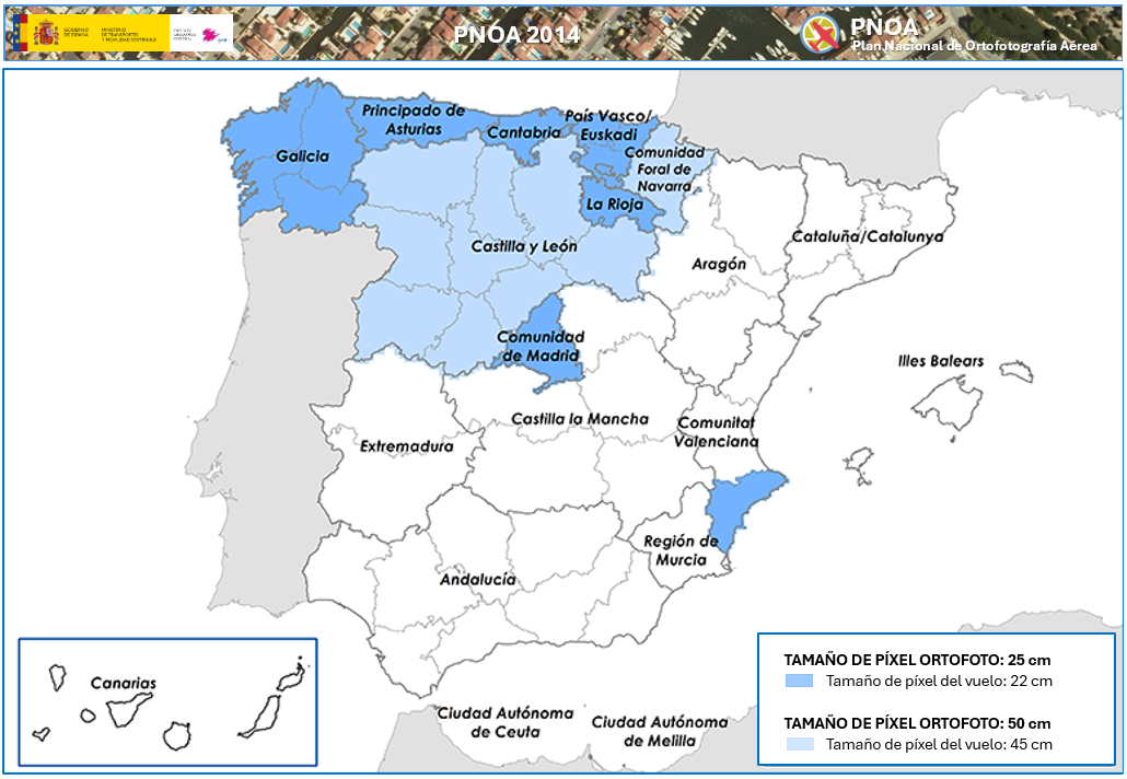 Fotogramas PNOA - Plan Nacional de Ortofotografía Aérea