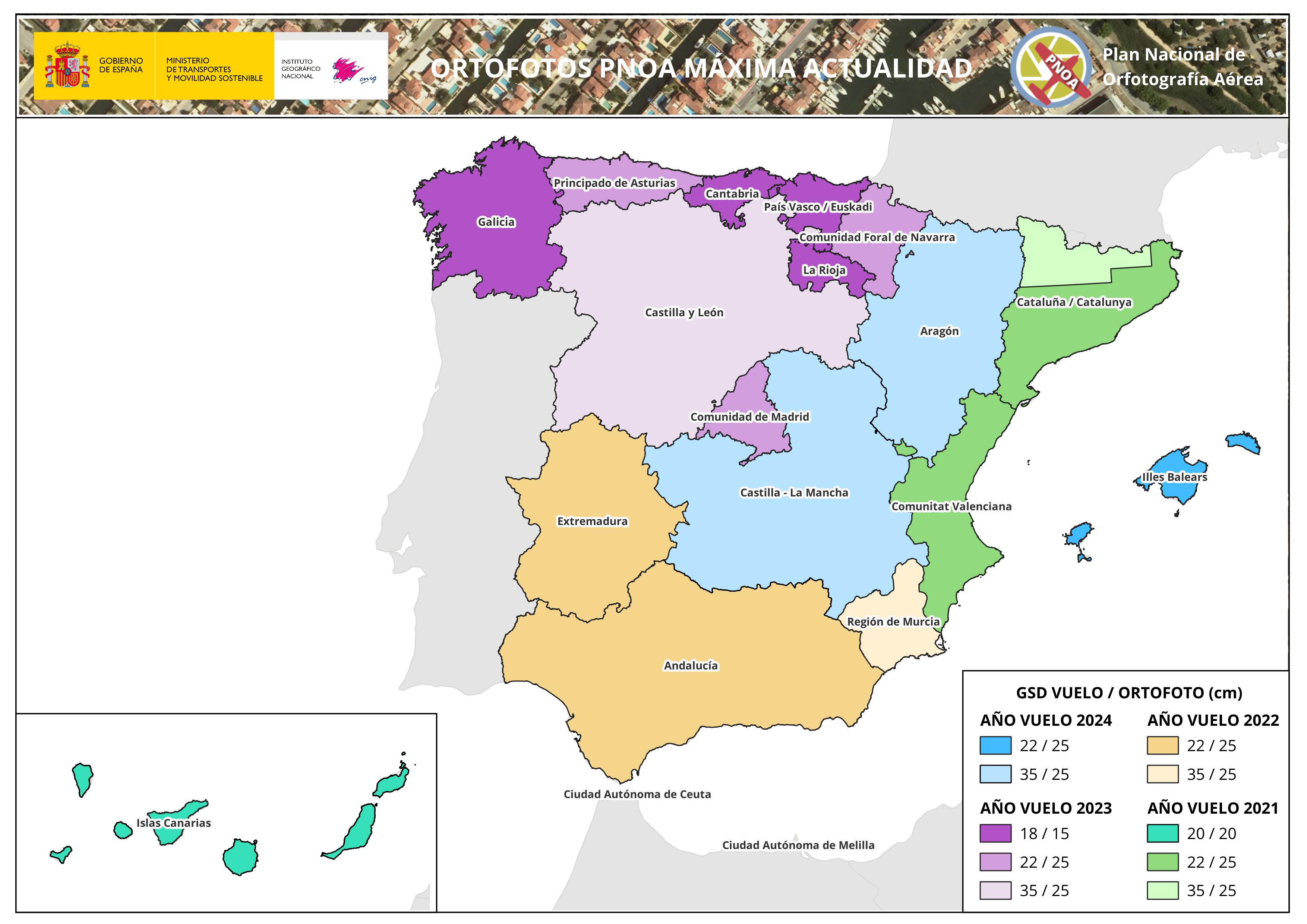 Ortofotos PNOA Máxima Actualidad - Plan Nacional de Ortofotografía Aérea
